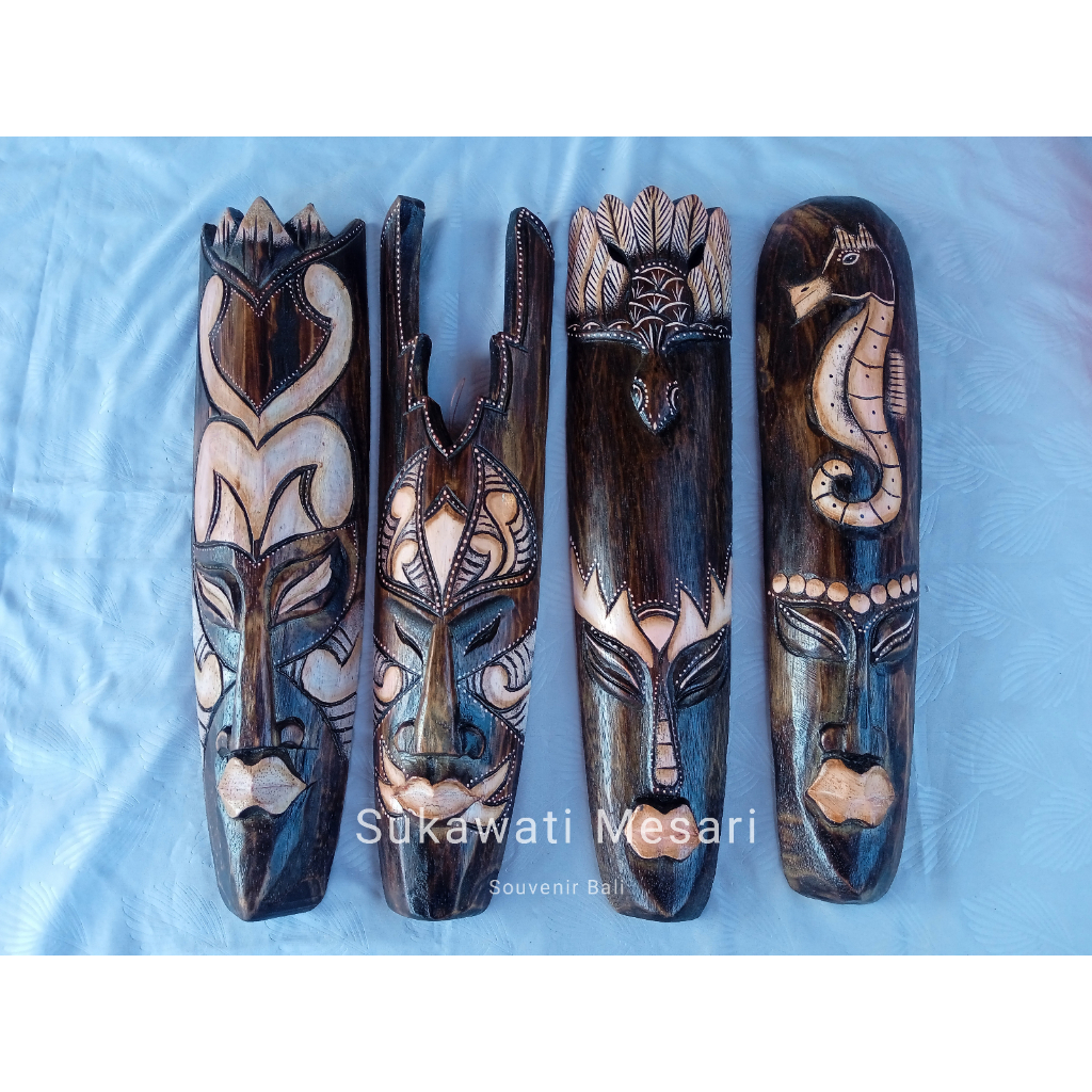 Jual Home Decor Dekorasi Topeng Suku Style Etnik 50cm Kerajinan Kayu ...