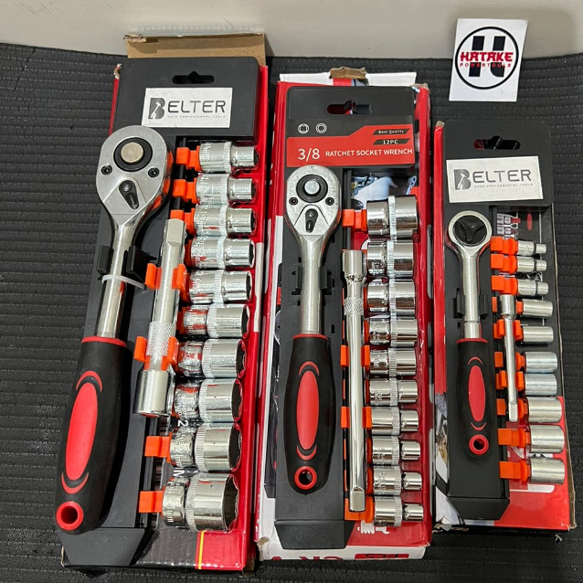 Jual Kunci Socket Set 12 pcs Kunci Shock Pas 1/2" 1/4" 3/8" kunci ...