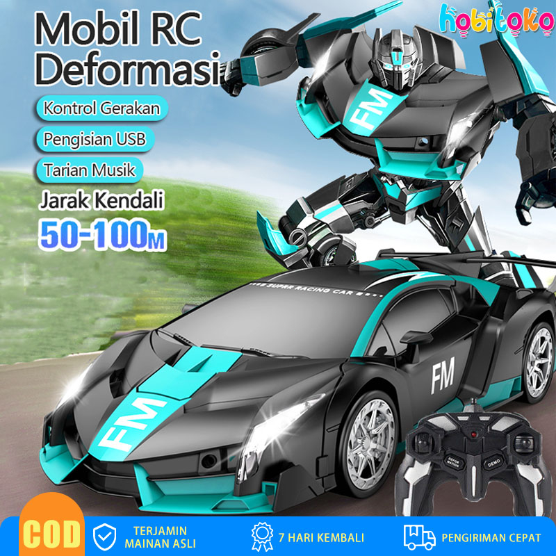 Jual 1: 18 Mobil Remote Control Rc Transformers Mobil Robot Mainan Anak ...
