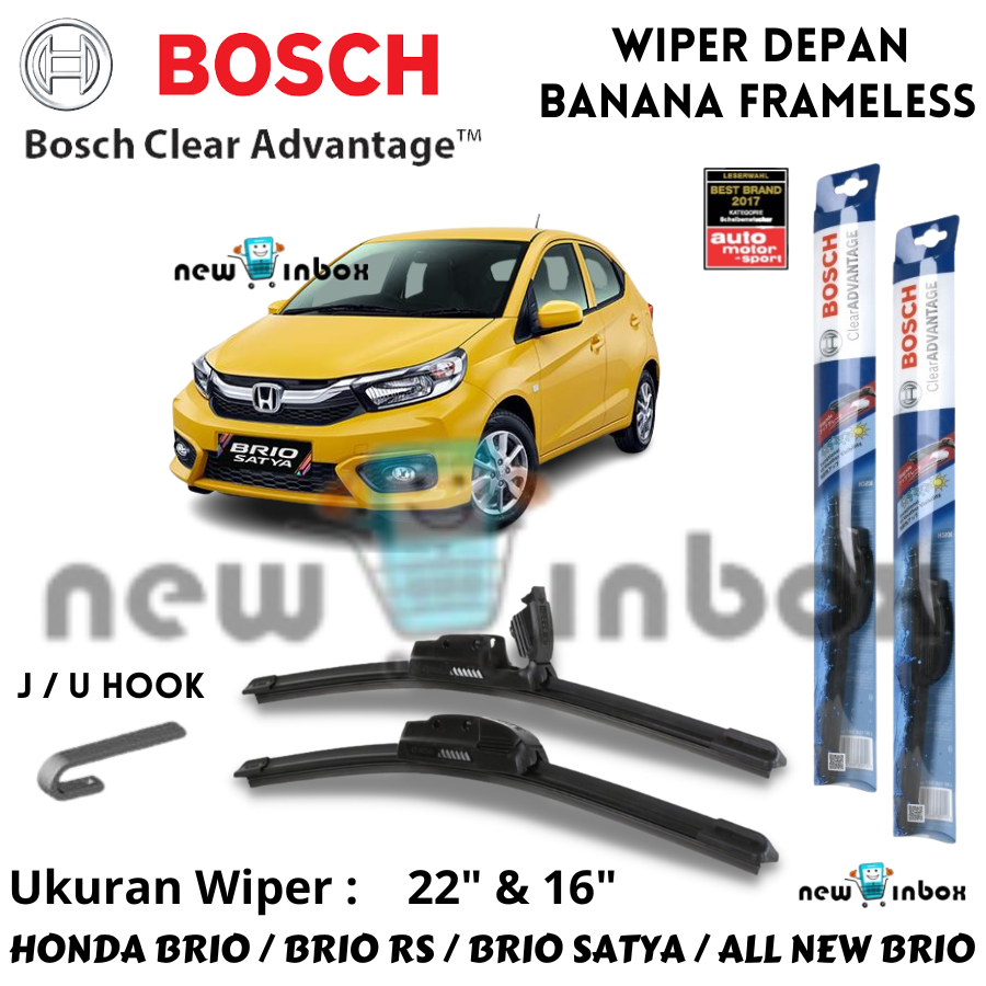 Jual Wiper Depan Mobil HONDA BRIO - BRIO RS - BRIO SATYA - ALL NEW BRIO Sepasang Frameless BOSCH ...