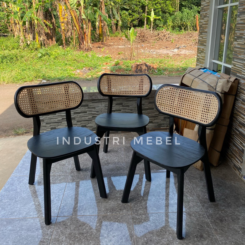Jual PROMO !!! Kursi Cafe Kacang Jati Finishing - Kursi Makan Rotan Retro Scandinavian Minimalis ...