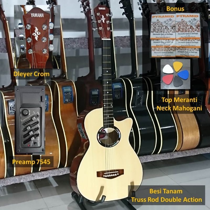 Jual gitar akustik elektrik listrik apx 500 murah bagus custom yamaha ...