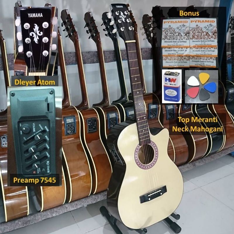 Jual gitar akustik elektrik murah terpasang preamp 7545 tipe yamaha ...