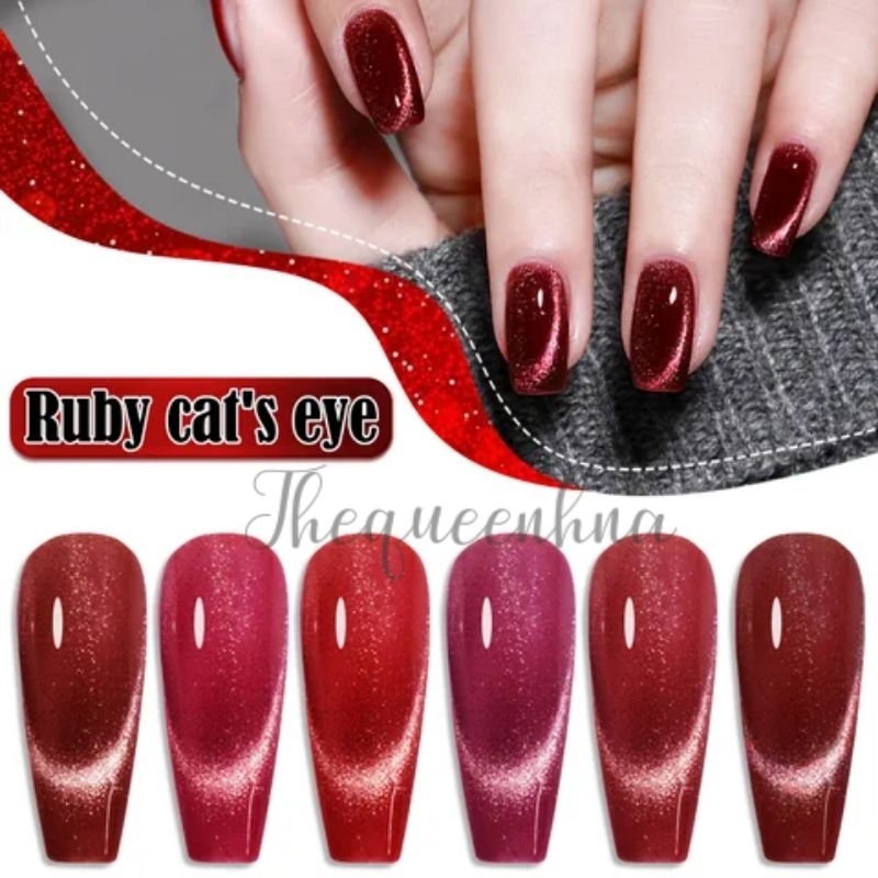 Jual DEAR 15ml RUBY CAT EYE PREMIUM UV LED 3D Cat Eye Series Gel Polish ...