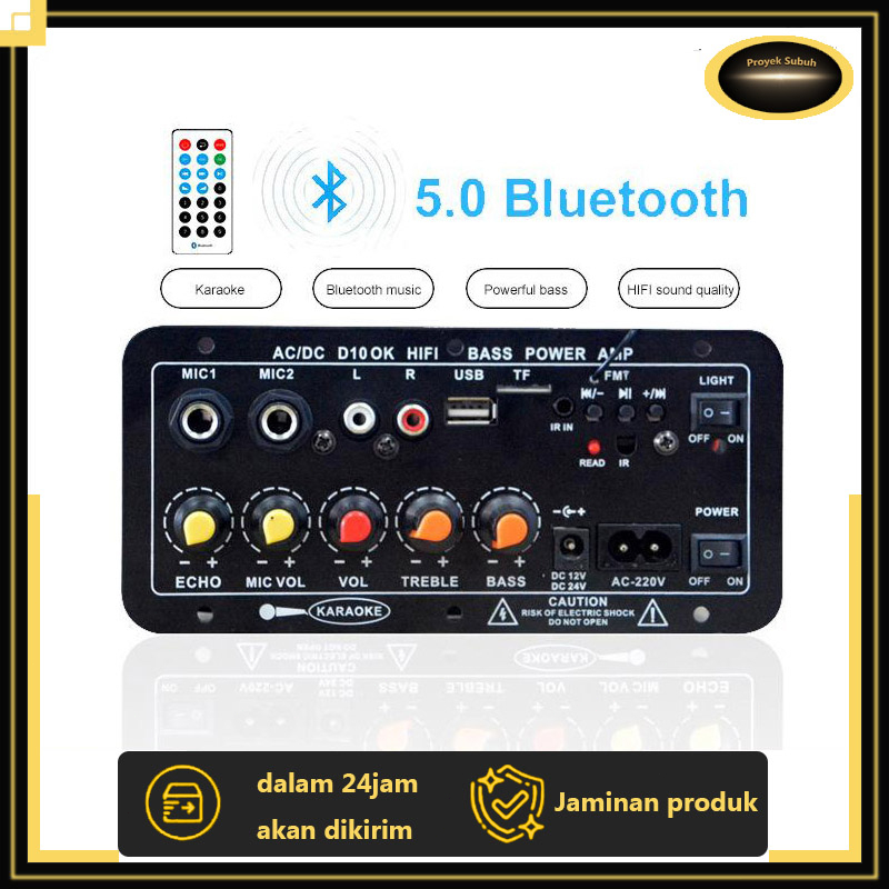 Jual Amplifier Bluetooth 5.0 Untuk 8-12 Inci Speaker AC 220V 12V 24V ...