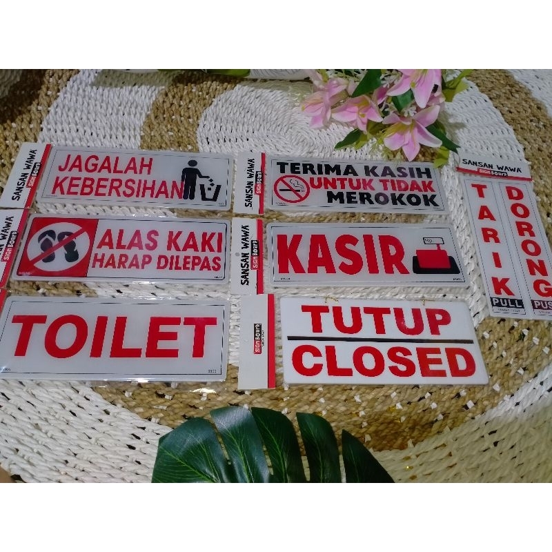 Jual TULISAN DI PINTU SIGN BOARD / VARIASI TULISAN AKRILIK OPEN CLOSE ...