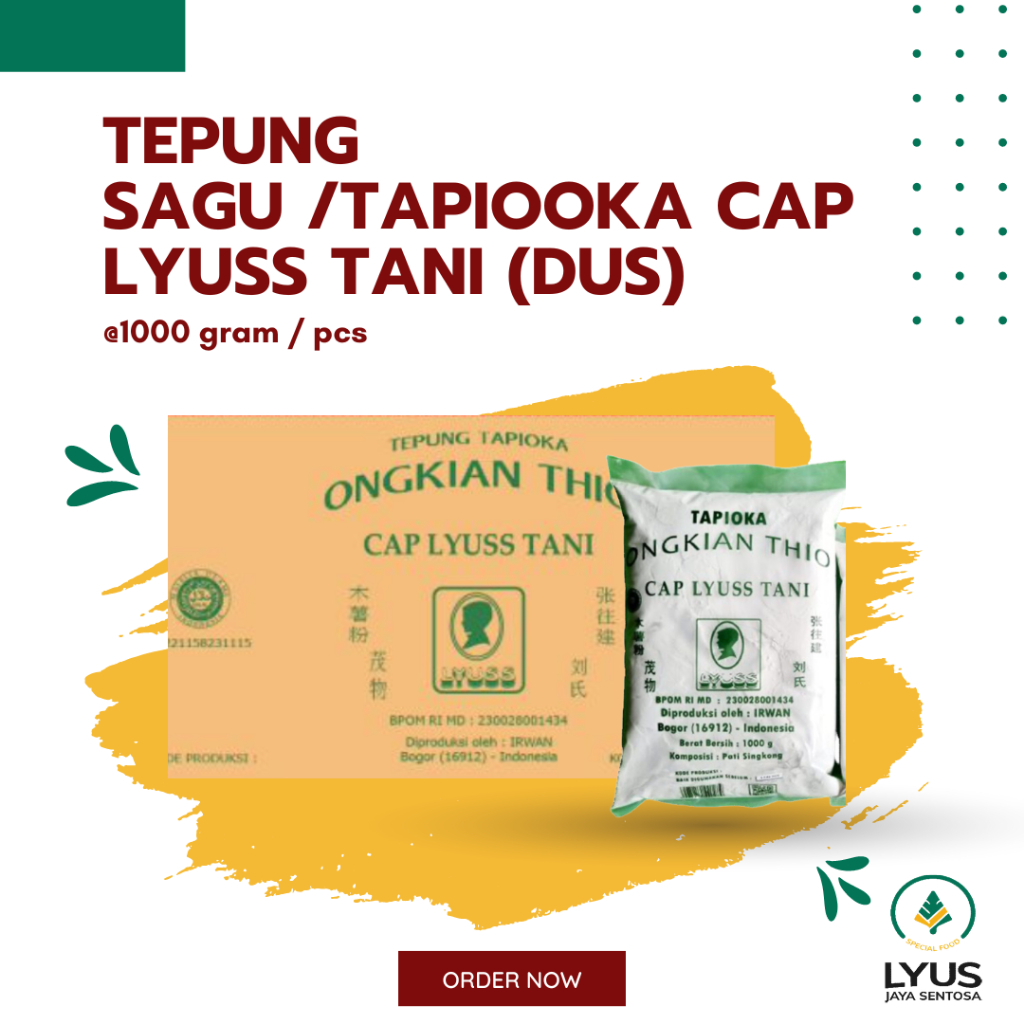 Jual Tepung Sagu Tapioka Ongkian Thio Cap Lyuss Tani @1000gr (dus ...