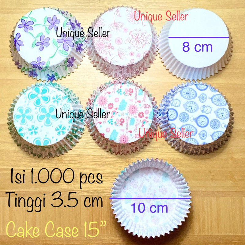 Jual [Isi1000] Paper Cup Cake Case 15” MOTIF FLORAL PUTIH POLOS Alas 8 ...