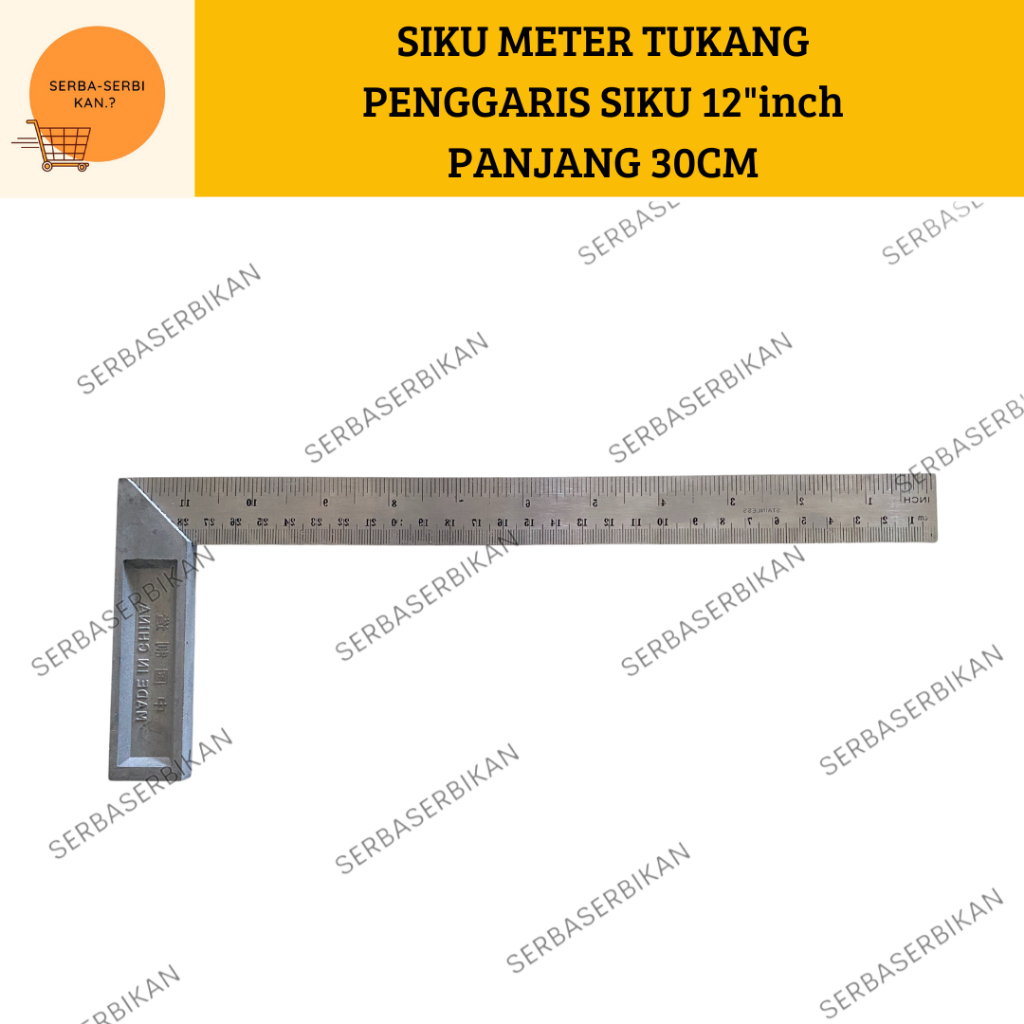 Jual SIKU TUKANG PENGGARIS SIKU METER 12" PANJANG 30cm BAHAN TEBAL ...