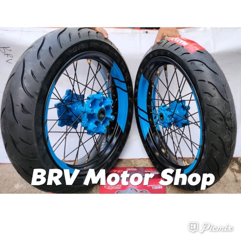 Jual Velg SuperMoto Wr 155 Velg Yamaha Wr155 300-350-17 Tromol Ori ...