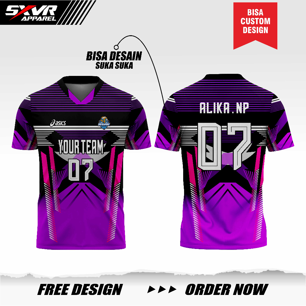Jual KAOS JERSEY VOLLY CUSTOM BISA GANTI DESAIN NAMA LOGO NO PUNGGUNG ...