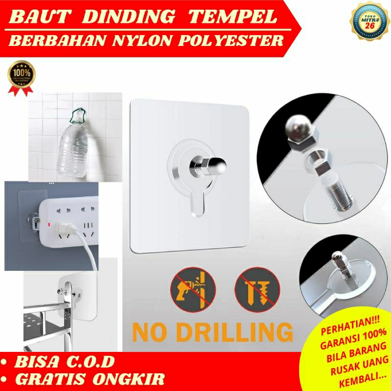 Jual Stiker Kait Baut Gantung Serbaguna / Baut Tempel / Hook Sticker ...