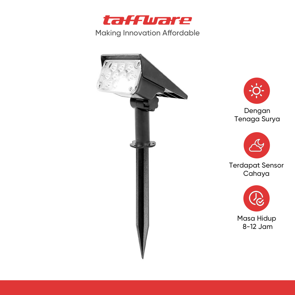 Jual TaffLED Lampu Taman Hias Tancap Solar Power Waterproof 10 LED ...