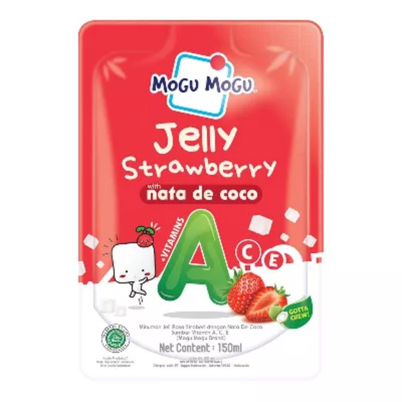 Jual Mogu Mogu Jelly Strawberry with Nata De Coco 150ml | Shopee Indonesia
