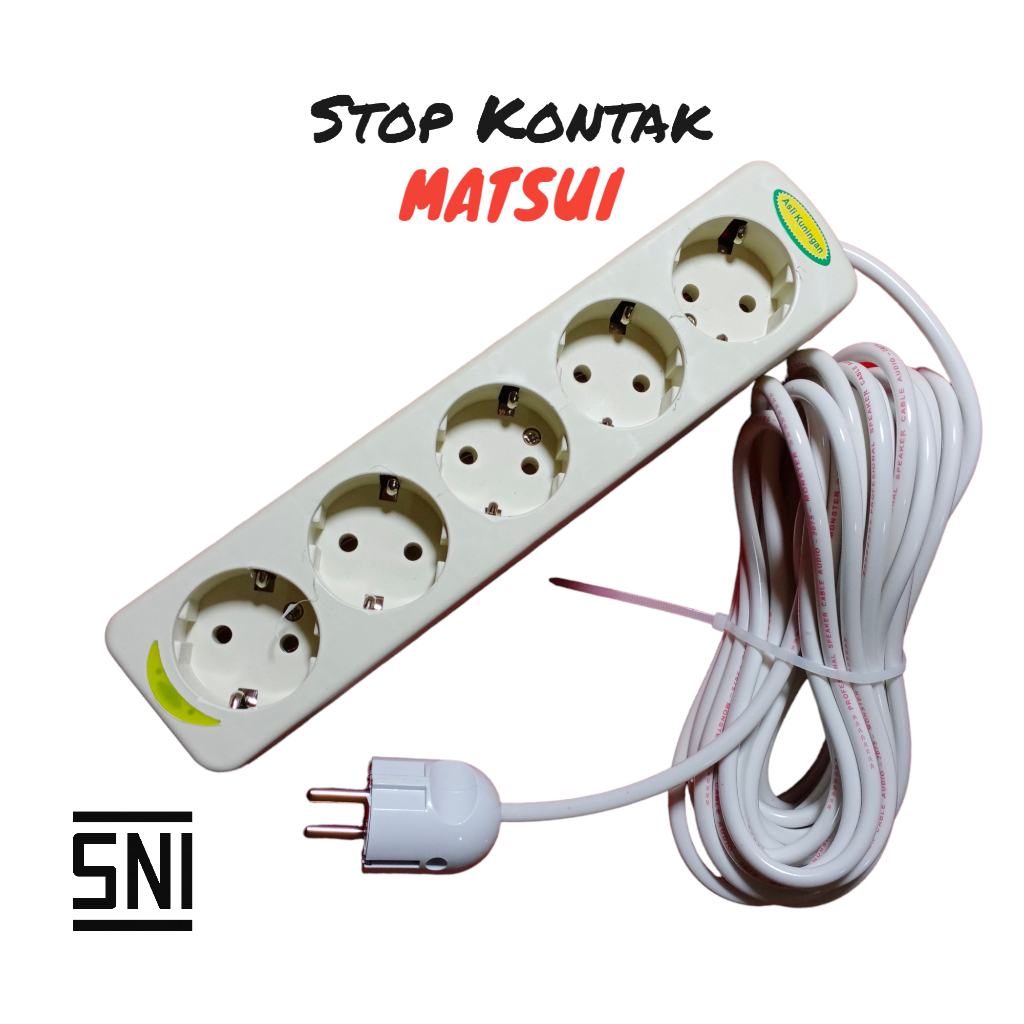 Jual Stop Kontak Listrik Set MATSUI 1 / 2 / 3 / 4 / 5 Lubang / Extension Wire / Stop Kontak ...