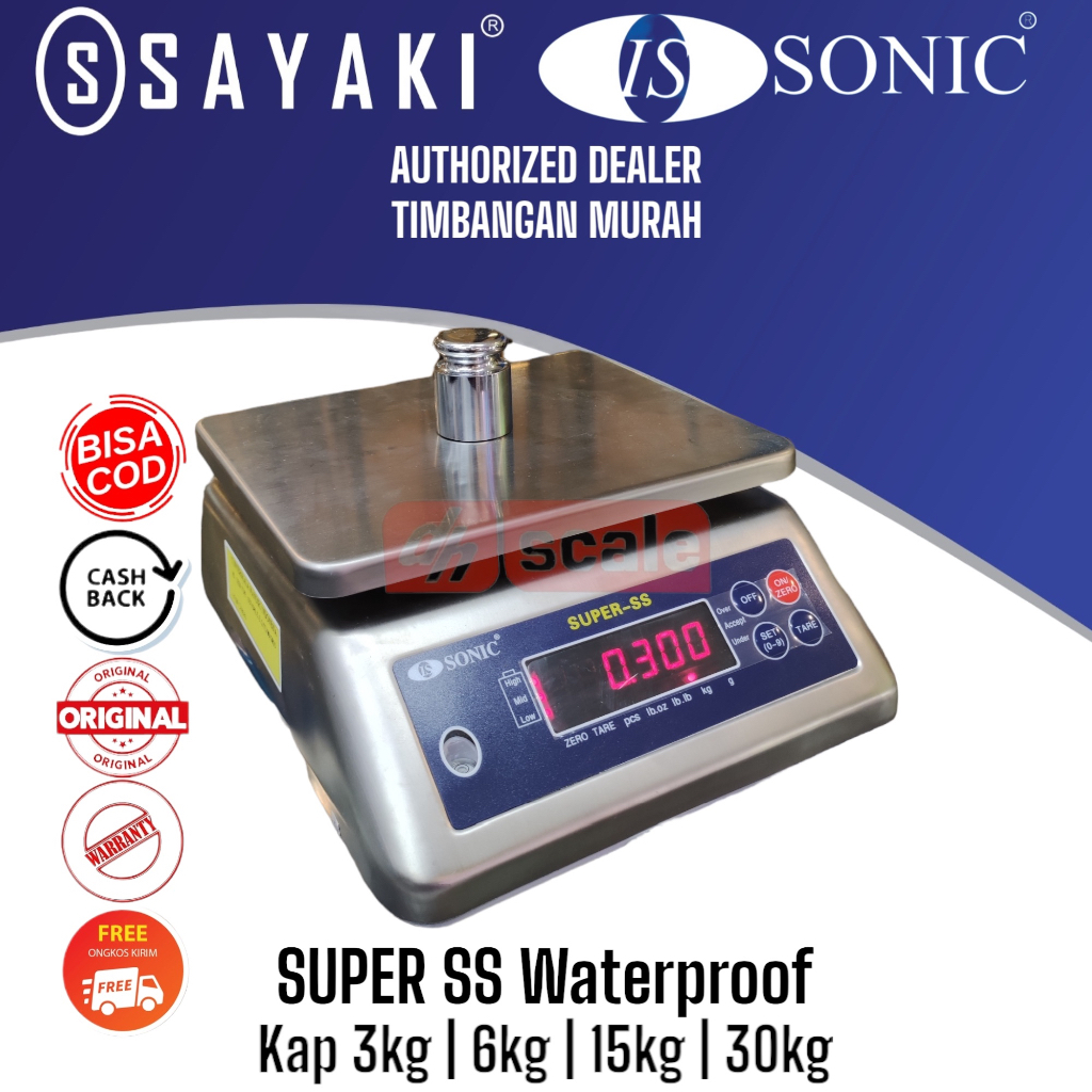 Jual Timbangan Ikan, Waterproof, Tahan Air SONIC Tipe SUPER SS kap 3kg - 30Kg | Shopee Indonesia