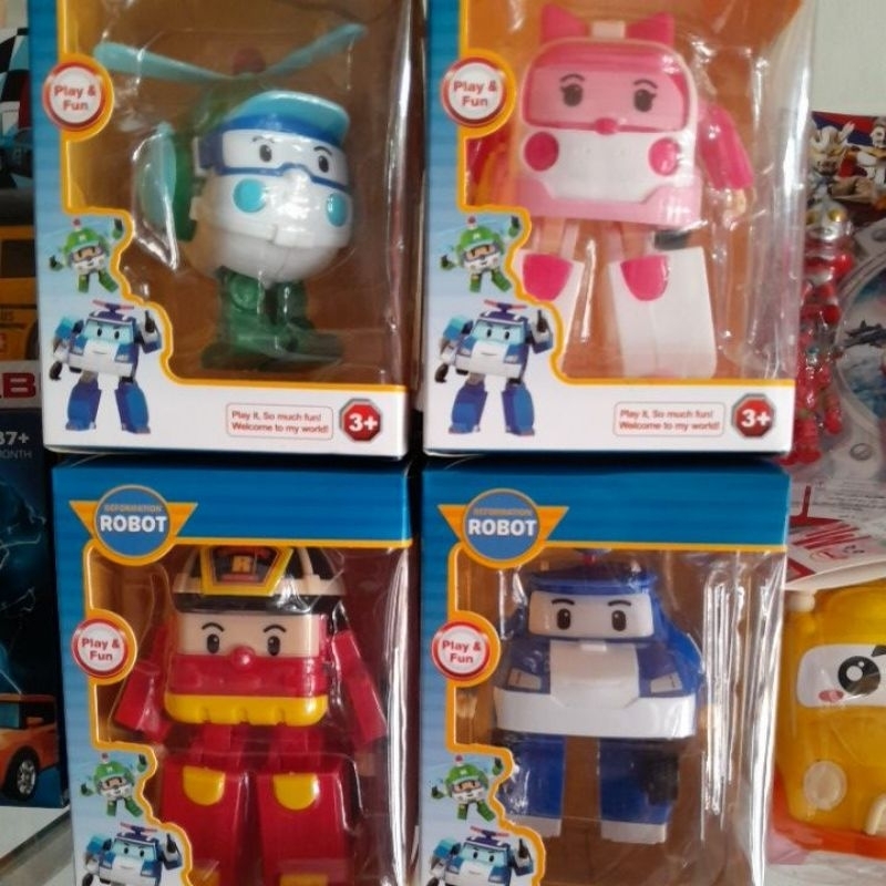 Jual Mainan robot transformasi mobil robocar poli, Roy, amber dan heli ...