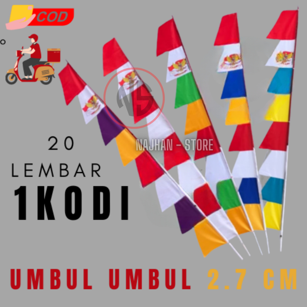 Jual Umbul Umbul 1 Kodi [ 20 Pcs ] Bendera Umbul Umbul Gergaji Merah Putih Garuda | Shopee Indonesia
