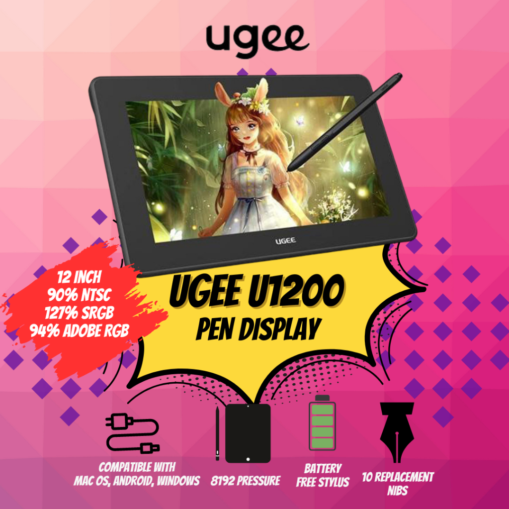 Jual UGEE Drawing Monitor U1200 | Shopee Indonesia