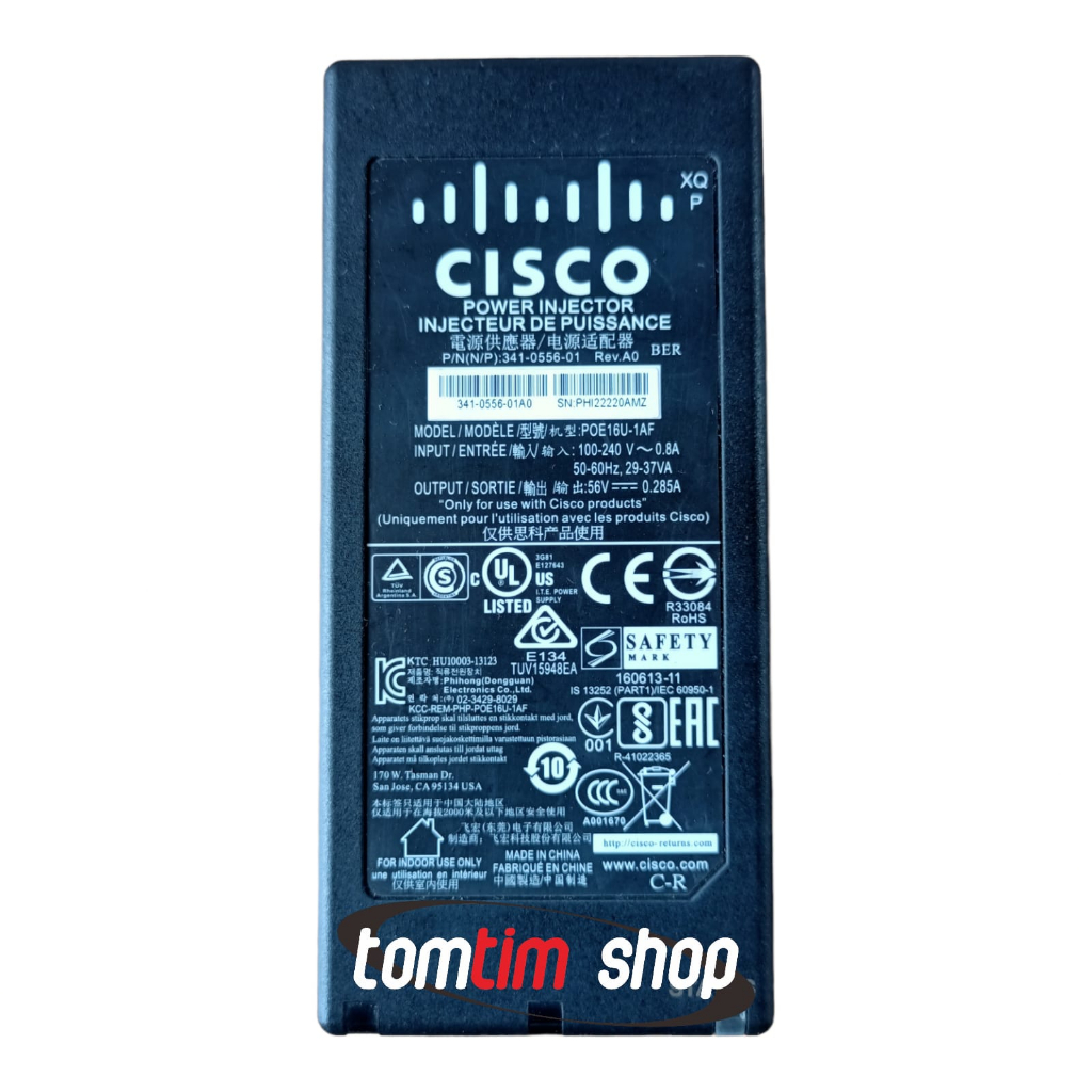 Jual PoE Power Injector Gigabit Cisco 56V 0.285A Original | Shopee ...