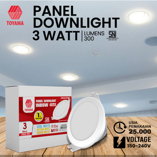 Jual Lampu Downlight LED Inbow / Downlight Panel LED Inbow Bulat 3W ...