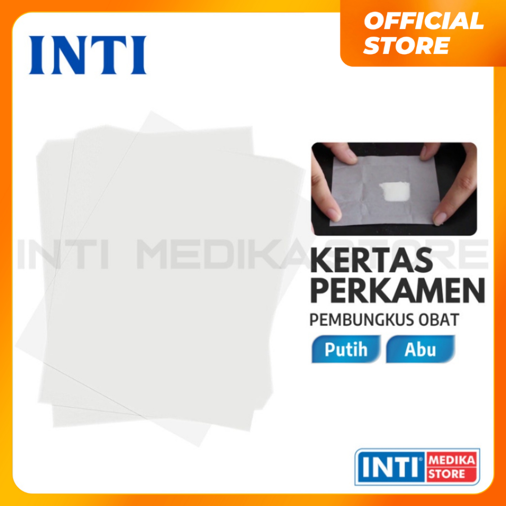 Jual INTI - Kertas Perkamen Abu / Putih | Kertas Puyer Pembungkus Obat | Shopee Indonesia