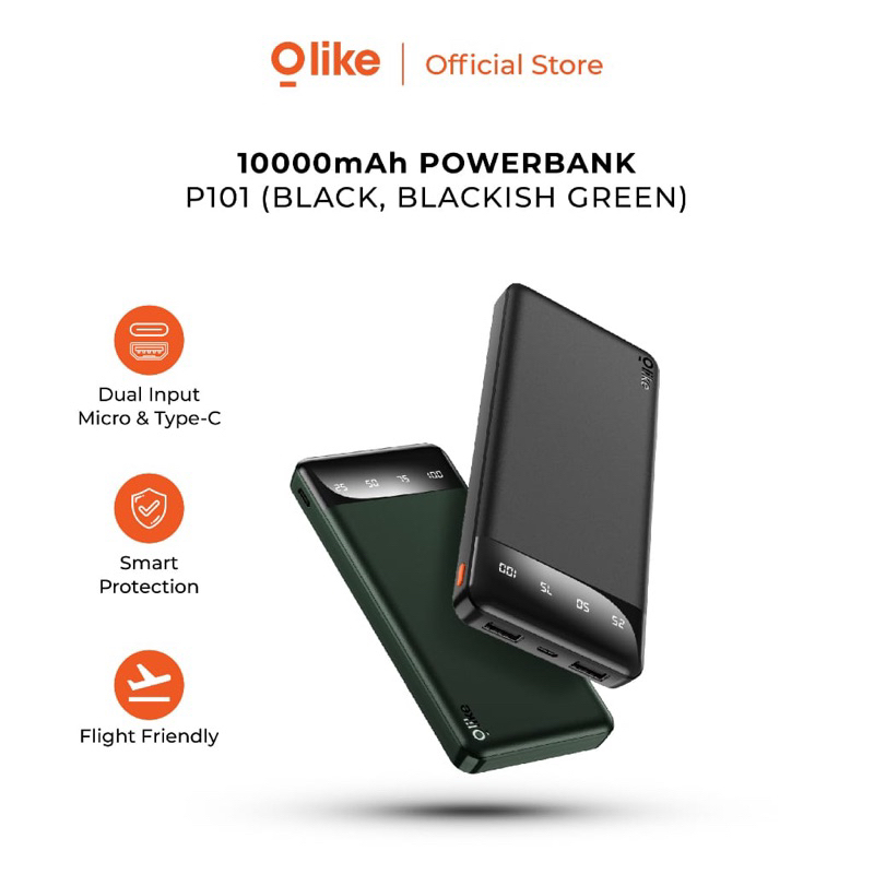 Jual OLIKE Power Bank P101 Powerbank 10000mAh Dual Input Port Type C ...
