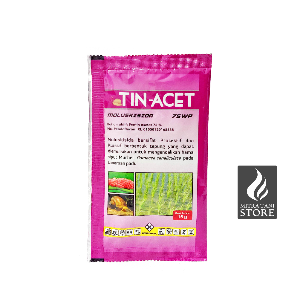 Jual Tin Acet 75 WP Racun Keong Sawah Moluskisida 15gr | Shopee Indonesia