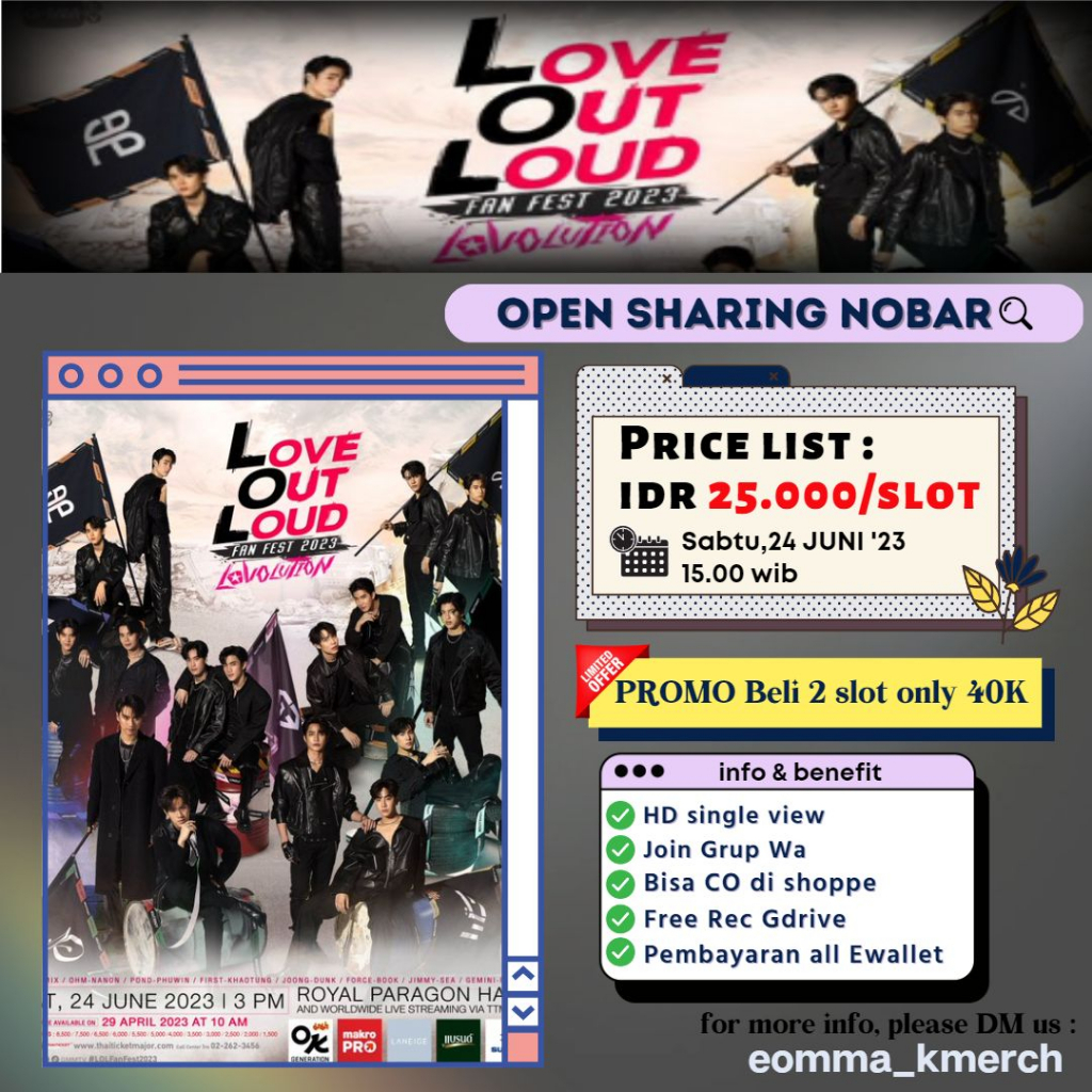 Jual SHARING [NOBAR] LOVE OUT LOUD LOVOLUTION FANFEST 2023 | Shopee Indonesia
