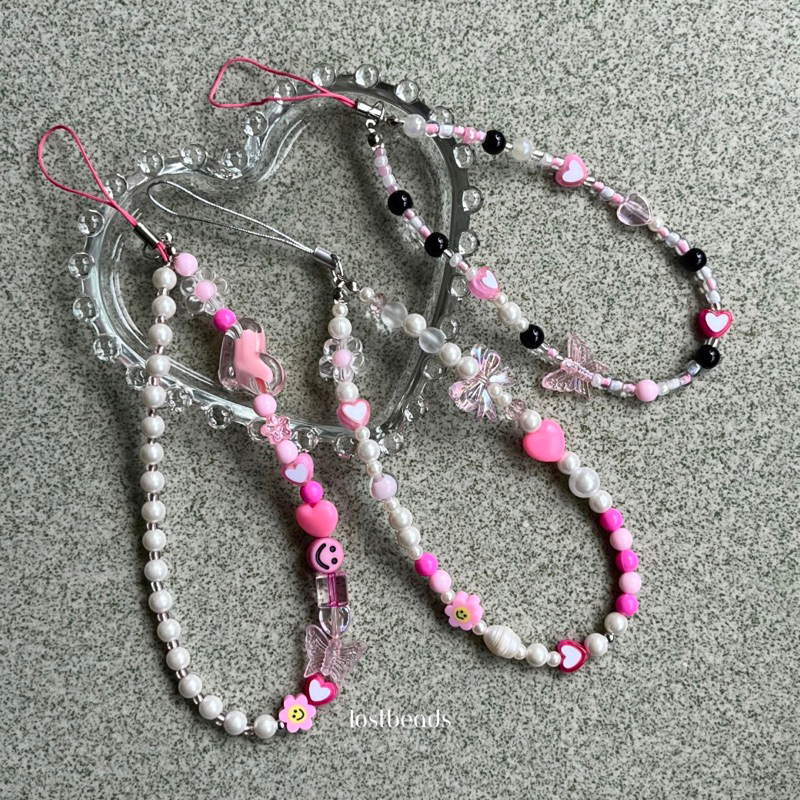Jual Noona Pink Phone Strap by Lost Beads / Strap Phone Manik-Manik ...