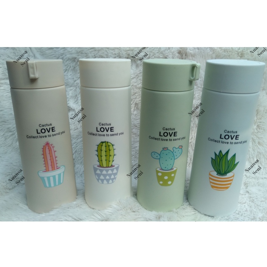 Jual Souvenir Botol Kaca Minum Motif Cactus Love Botol Kaktus Tumbler ...