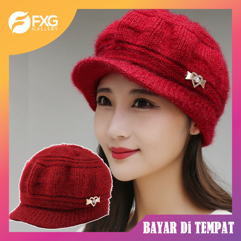 Jual FXG Topi Rajut Hangat Wanita Fashion Korea Hat Style Topi Dewasa ...