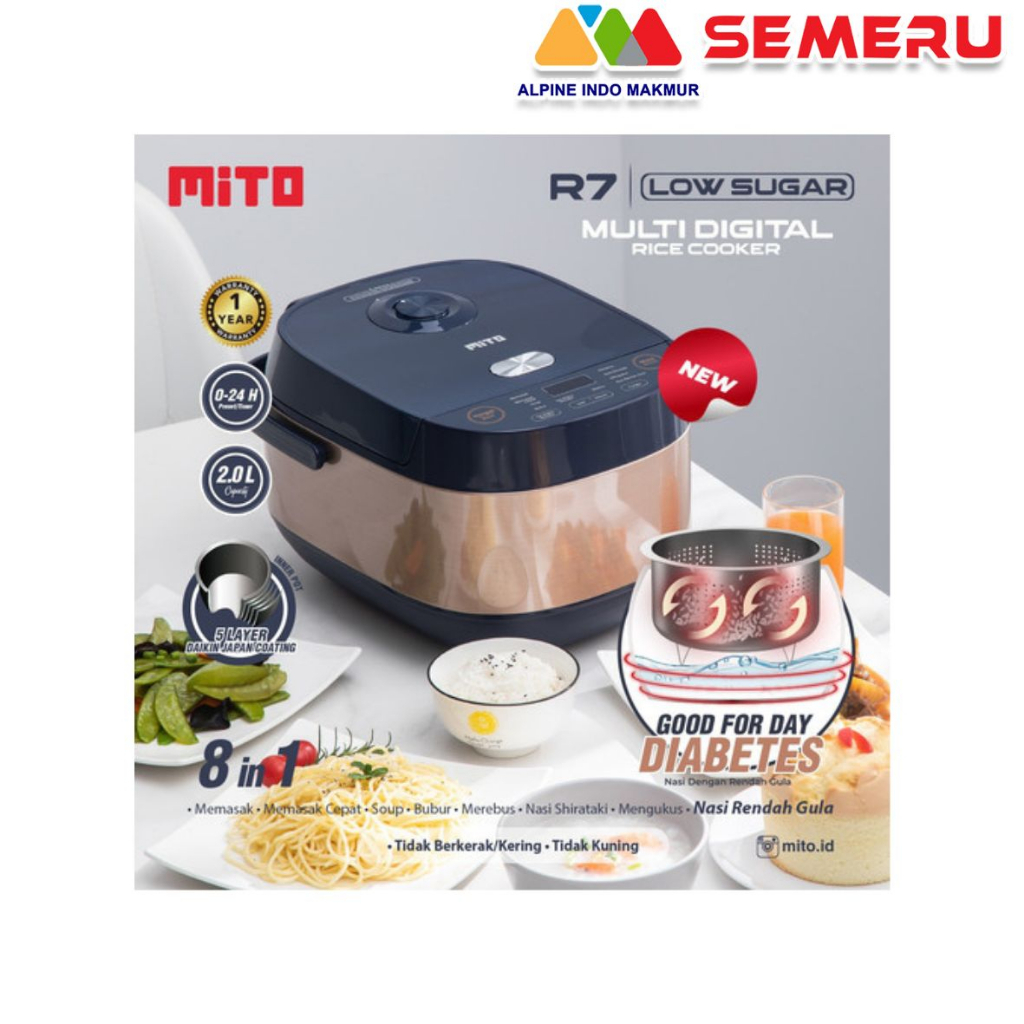 Jual MITO MULTI DIGITAL RICE COOKER 8 IN 1 R-7 LOW SUGAR | Shopee Indonesia