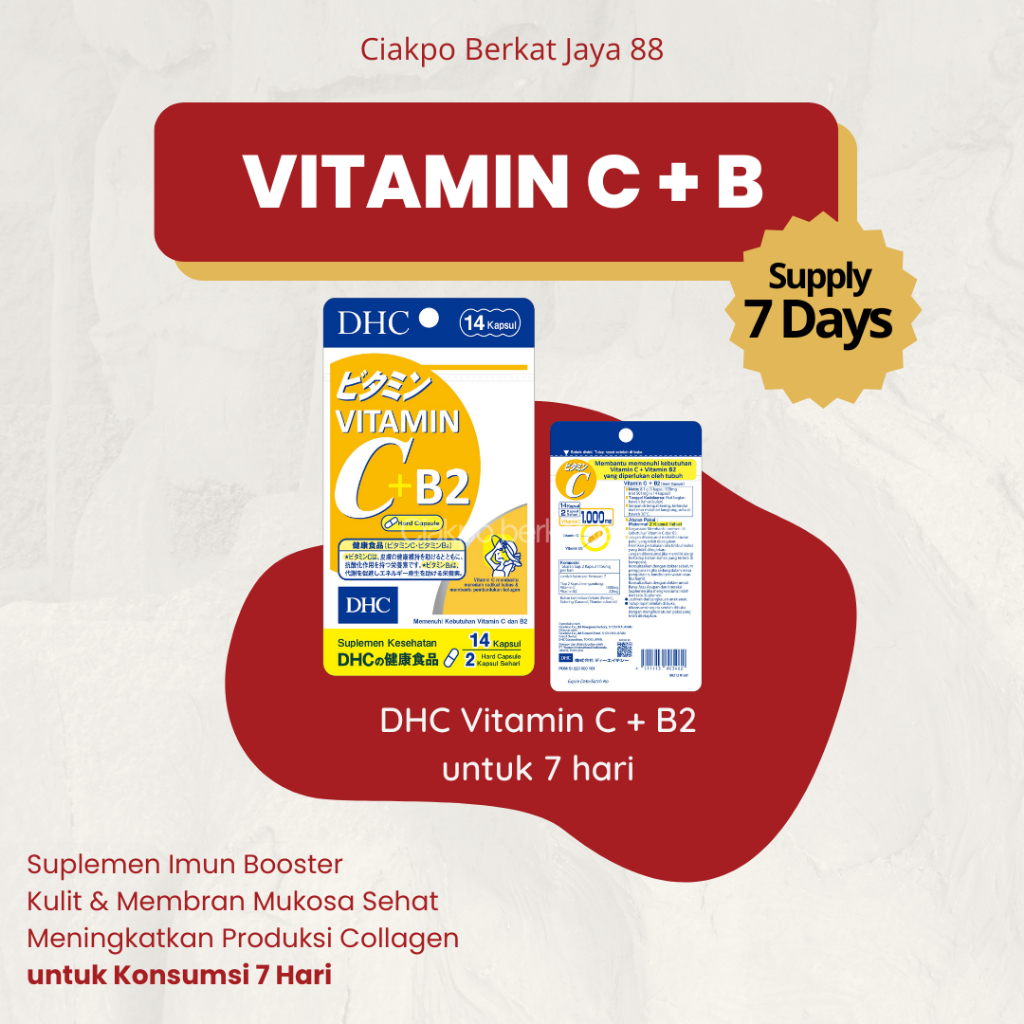 Jual DHC Vitamin C + Vit B2 Daya Tahan Tubuh Original Japan BPOM Stok Baru | Shopee Indonesia