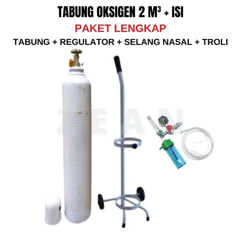 Jual Paket Tabung Oksigen 2m³ + Isi Full - Tabung Oksigen 2 Meter Kubik ...