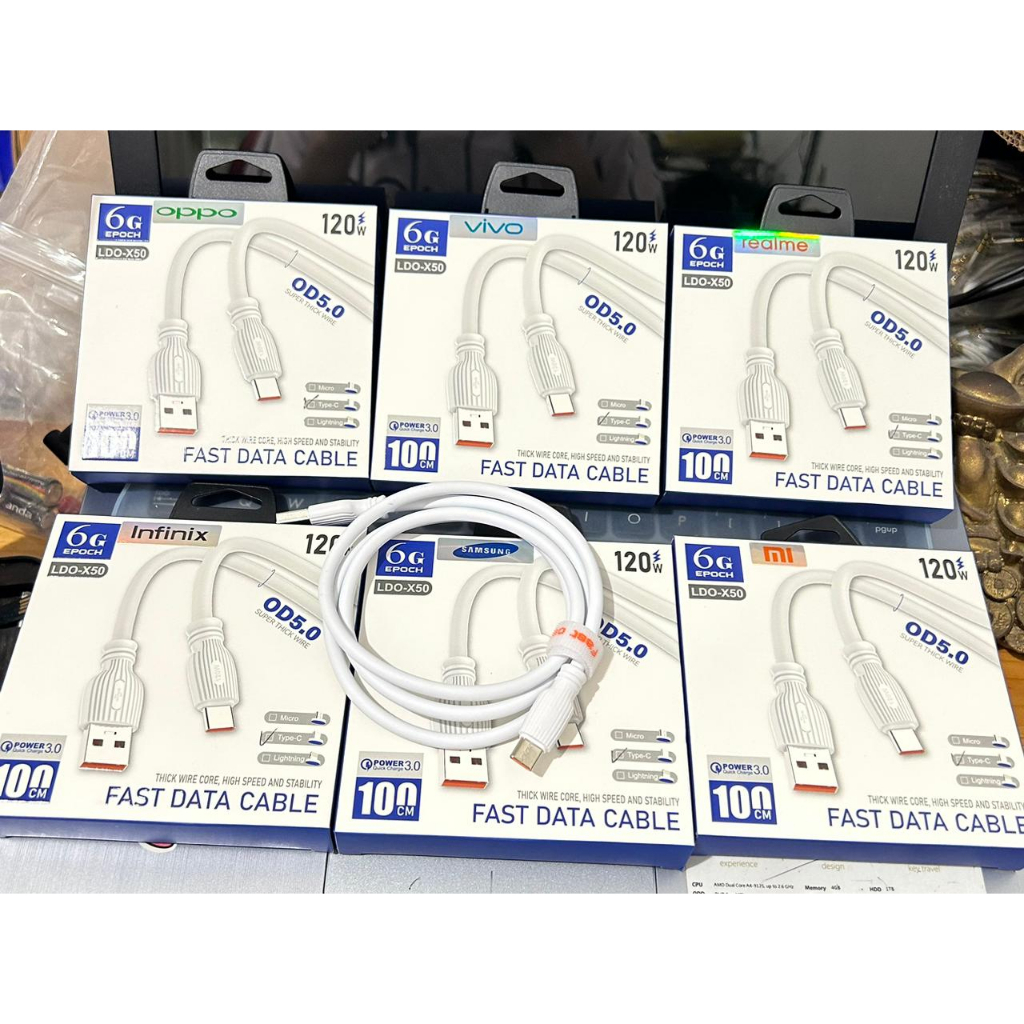 Jual 120W 6A Super Fast Charge Type C Kabel Silikon Cair Pengisian ...