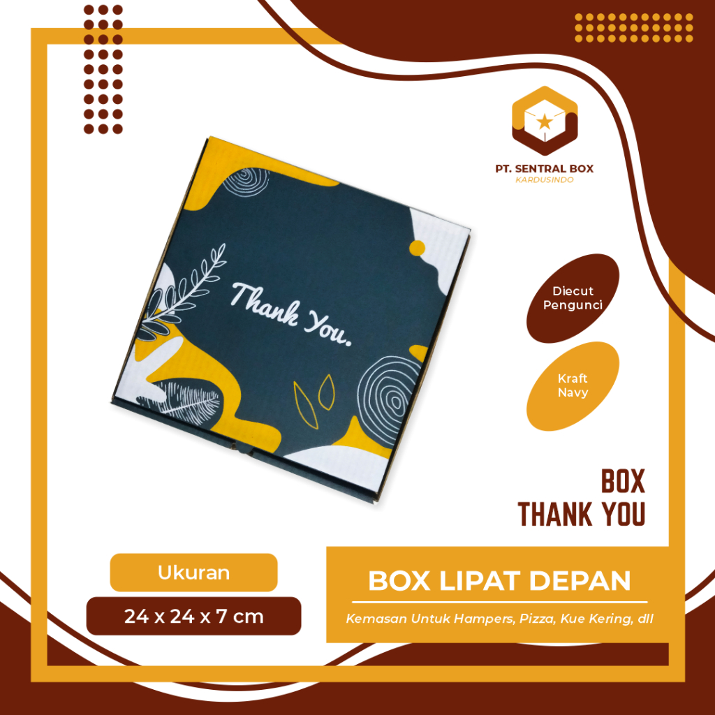 Jual Kotak Kado THANK YOU & FOR YOU ( 24 24 x 7 cm ) Karton/Polos ...