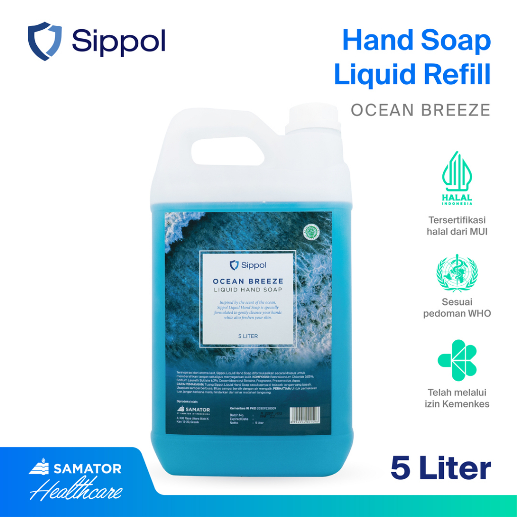 Jual Sippol Hand Wash Jeriken 5 liter [Ocean Breeze] | Shopee Indonesia