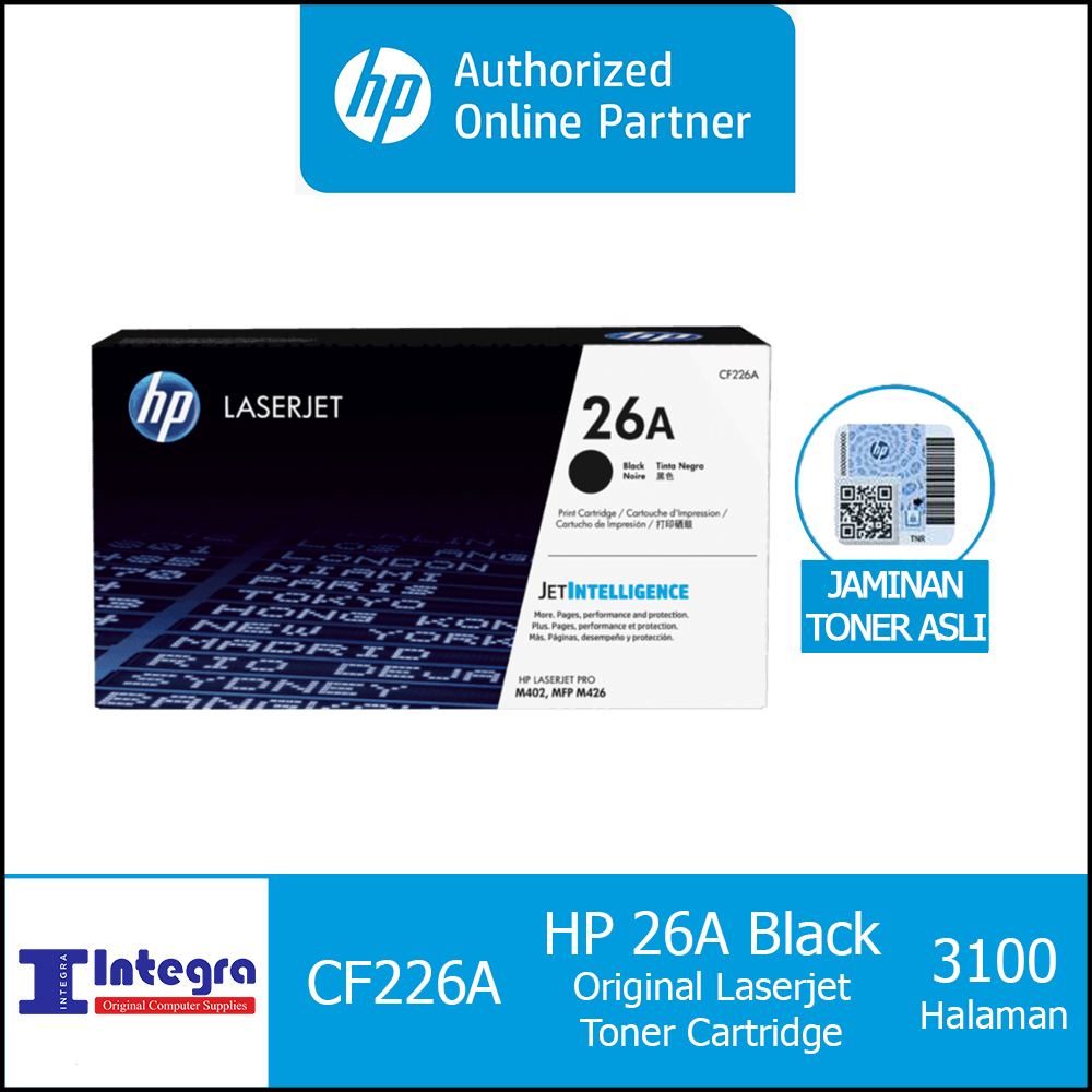 Jual Toner HP 26A Black LaserJet Toner Cartridge ( CF226A ) | Shopee ...