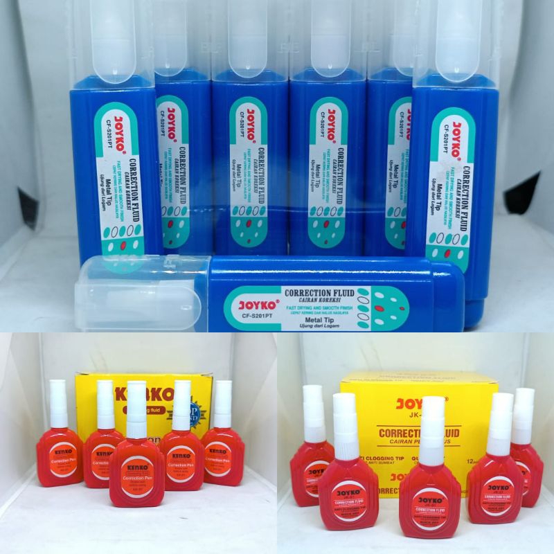 Jual TIPE X CAIR PUTIH BUNGKUS MERAH BIRU MEREK JOYKO 1 PCS | Shopee ...