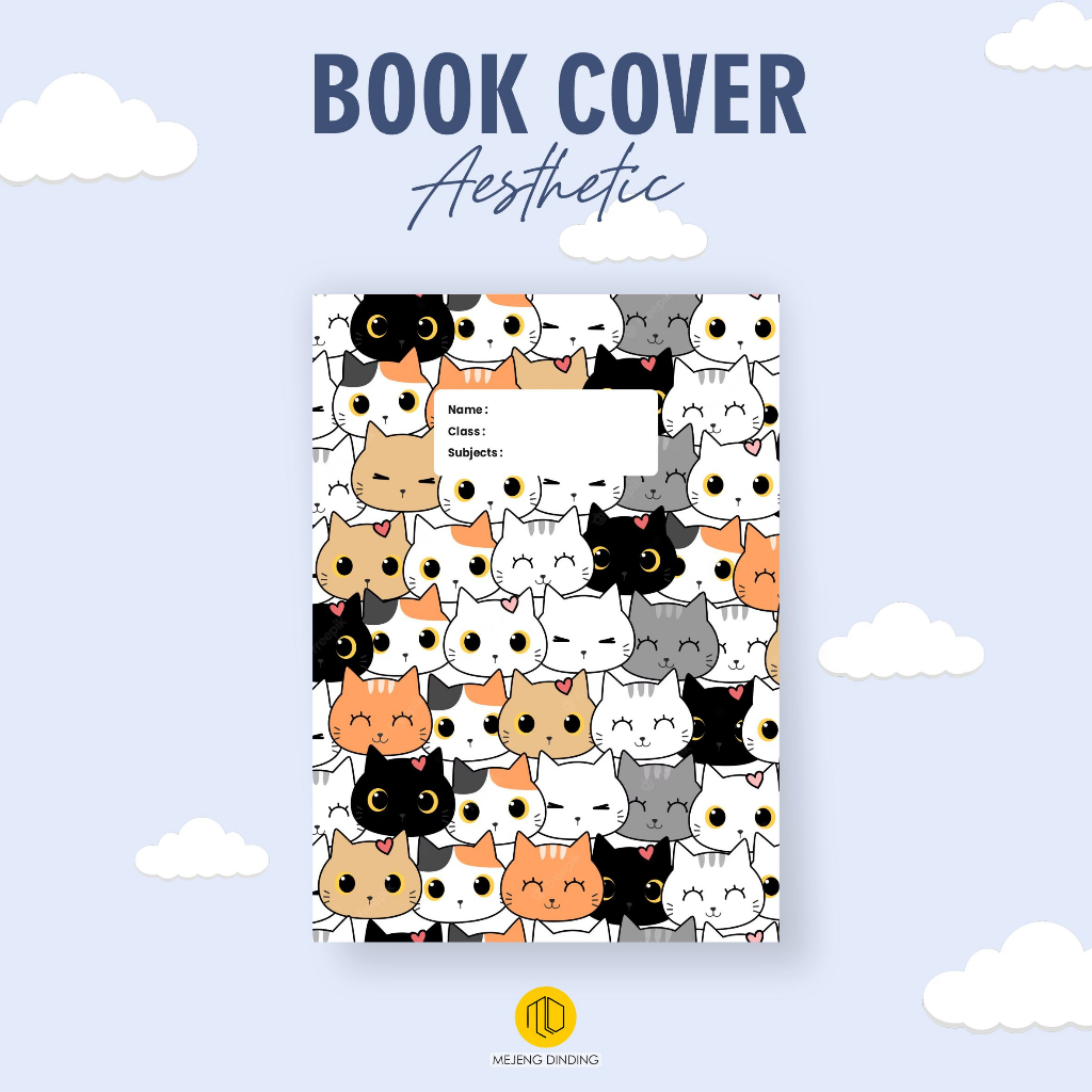 Jual SAMPUL BUKU AESTHETIC ISI 10 PCS / SAMPUL BUKU MOTIF KUCING CAT ...
