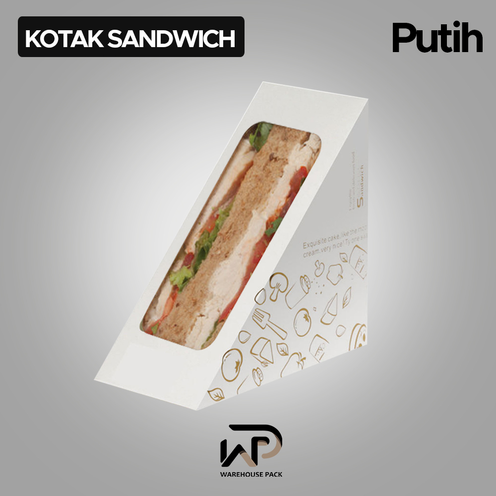 Jual ( 10 Pcs ) Kotak Sandwich Paper Craft | Kemasan Sandwich Segitiga ...