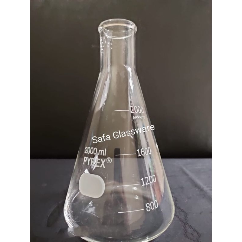 Jual Erlenmeyer Flask 2000ml Pyrex / Labu Erlenmeyer 2000ml Pyrex ...