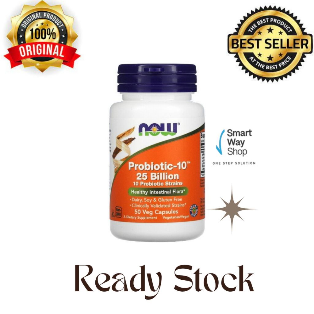 Jual NOW PROBIOTIC 10 25 Billion 50 Veg Cap Now Foods Probiotic-10 ORI ...
