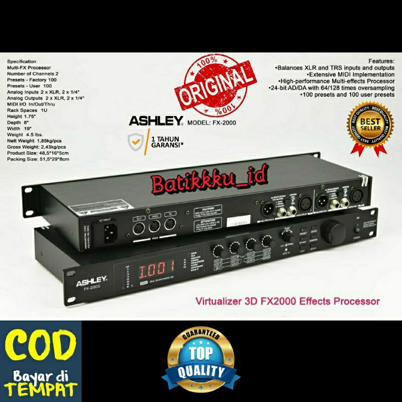 Jual EFFECT VOCAL PROCESSOR ASHLEY FX 2000 FX2000 ORIGINAL VIRTUALIZER ...