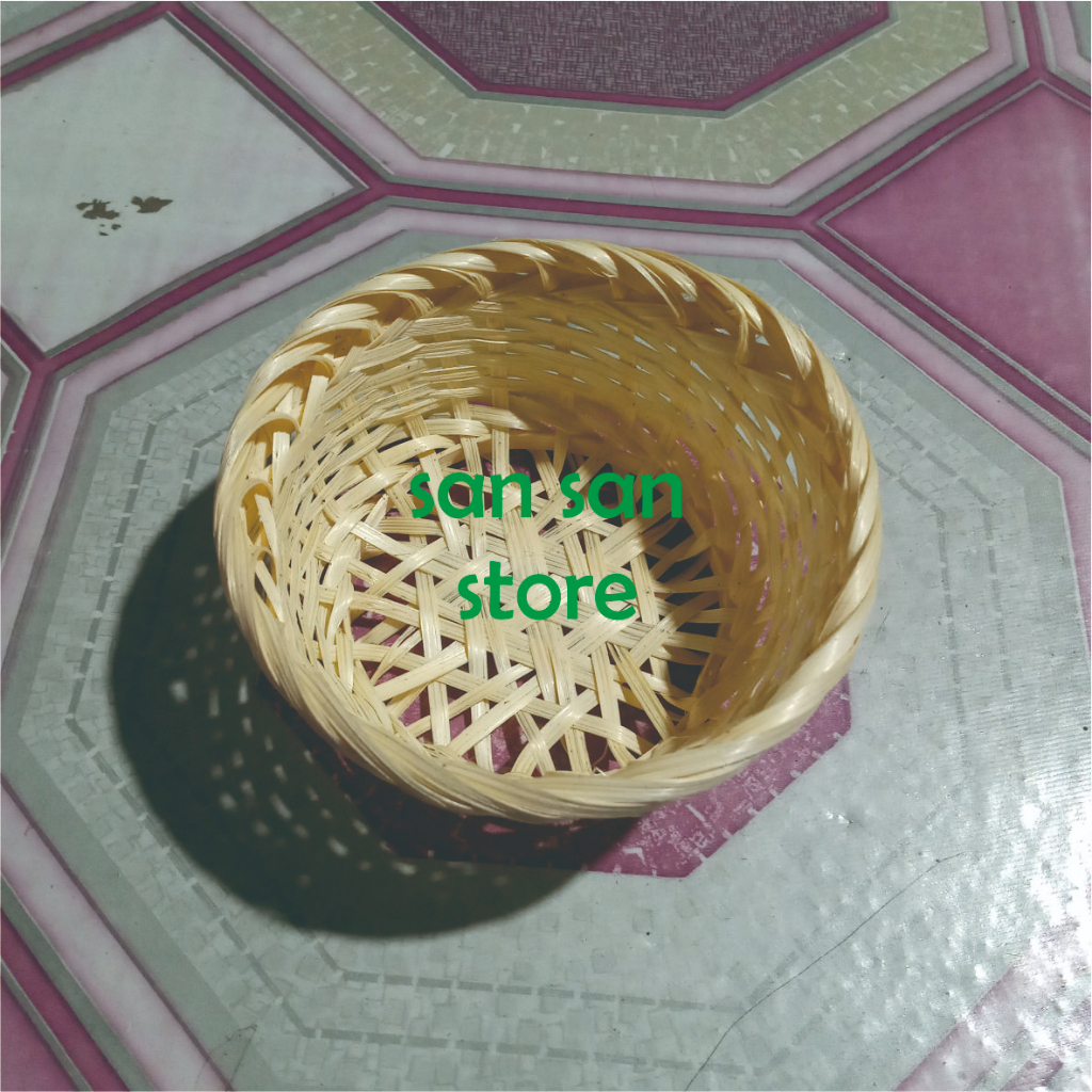 Jual tempat makanan snack dari bambu bentuk bulat ukuran mini | Shopee ...