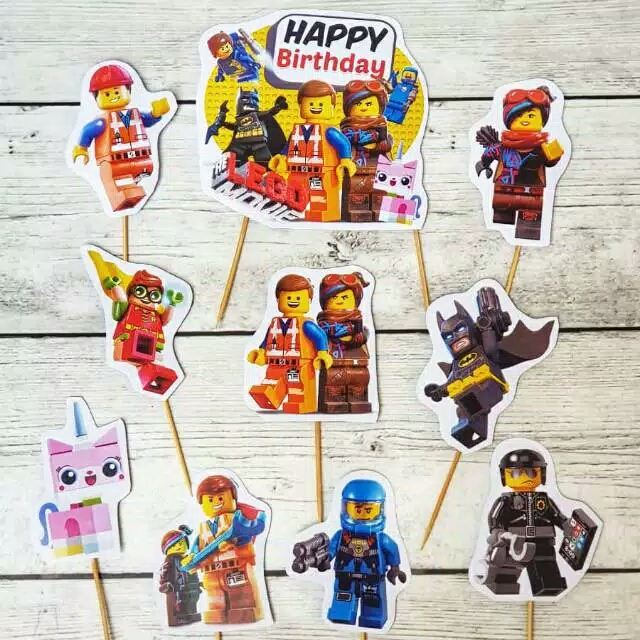 Jual hiasan kue ulang tahun cake topper tema Lego LEGO | Shopee Indonesia