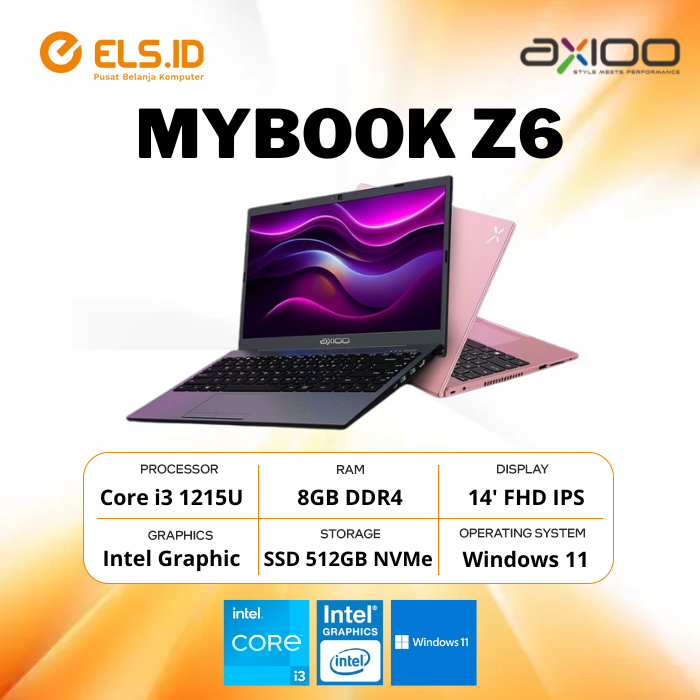 Jual Axioo MyBook Z6 i3 1215U 8GB SSD 512GB 14' FHD W11 | Shopee Indonesia