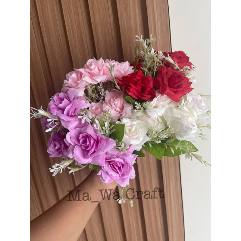 Jual Bahan buket l bunga mawar artificial l bunga mawar palsu l bunga ...