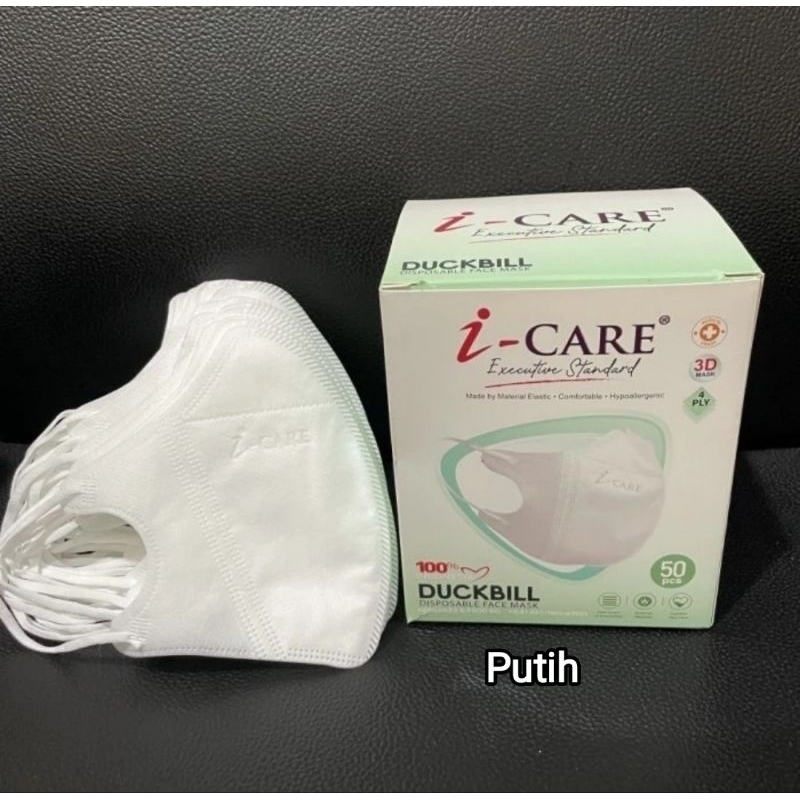 Jual MASKER DUCKBILL I CARE 4ply isi 50pcs KEMENKES | Shopee Indonesia